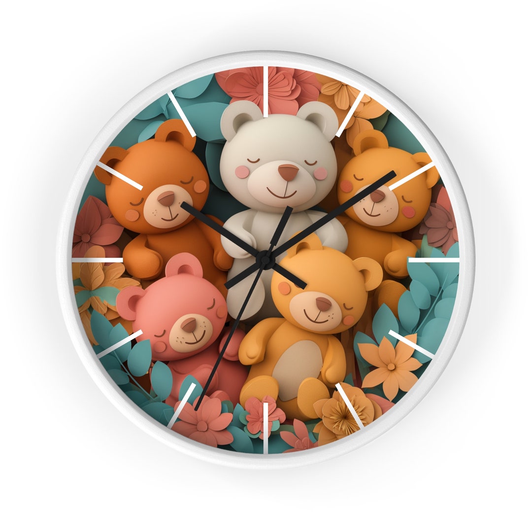Dreamy Sleepy Teddy Bear Nursery Clock - Adds a Touch of Sweetness to ...