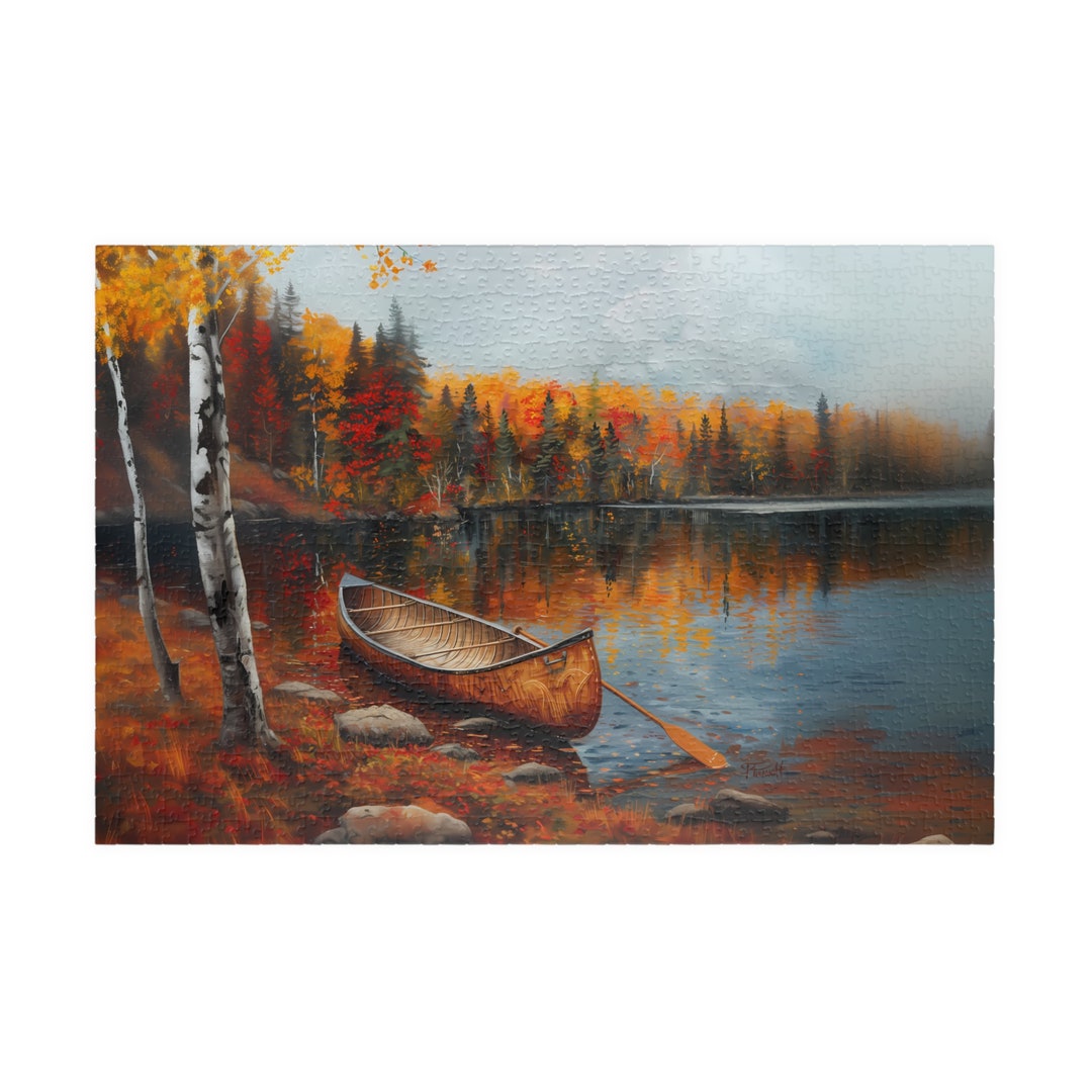 Fall Foliage Canoe Adventure Jigsaw Puzzle Scenic Lake Scene 1000 Piece ...