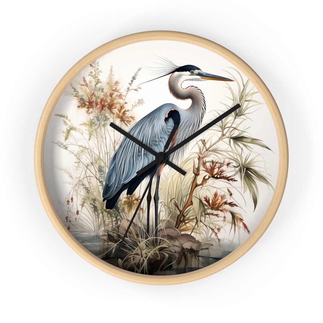 Great Blue Heron Wall Clock, Nature's Elegance - Etsy