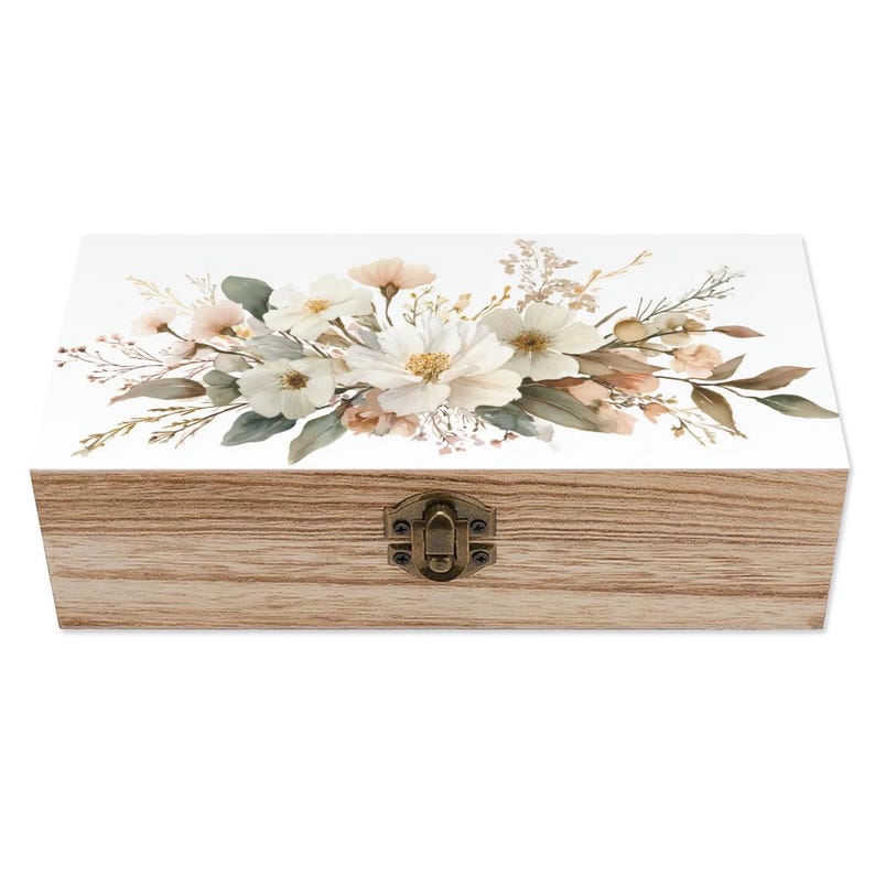 Wildflower Wooden Keepsake Box: Vintage Floral Jewelry Storage - Etsy