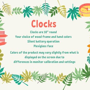 Vintage Look Botanical Wall Clock - Herbs and Flowers Home Decor ...