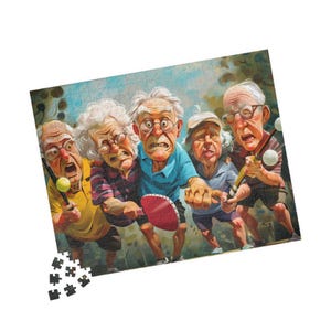 Hilarious Cartoon Jigsaw Puzzle of Senior Pickleball Players, Funny ...