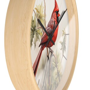 Rustic Red Cardinal Print Clock - Symbol of Joy and Good Fortune ...