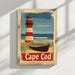 Cape Cod Lighthouse Poster, Vintage Coastal Wall Art, Nautical Beach ...