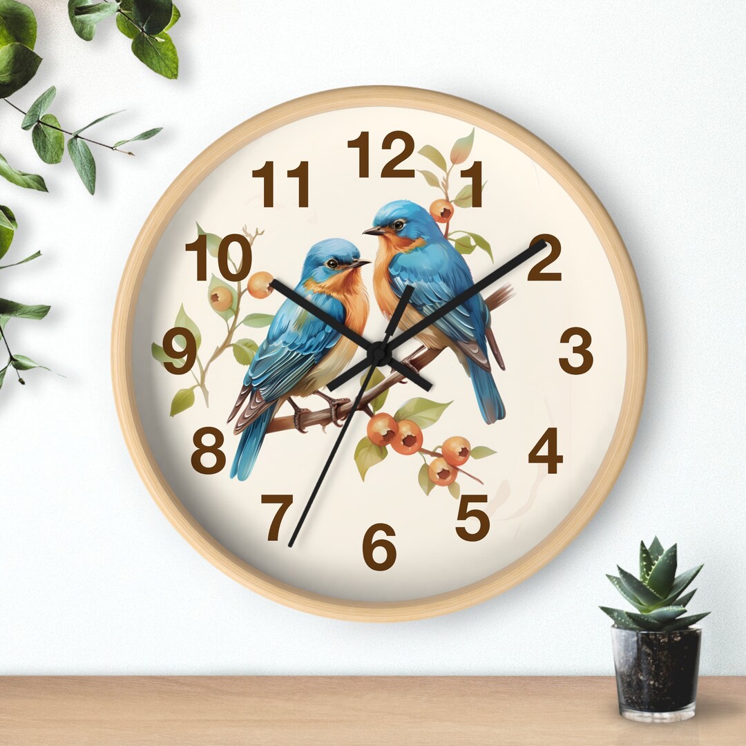 Sweet Bluebird Art Wall Clock Bring Joy to Your Space - Etsy
