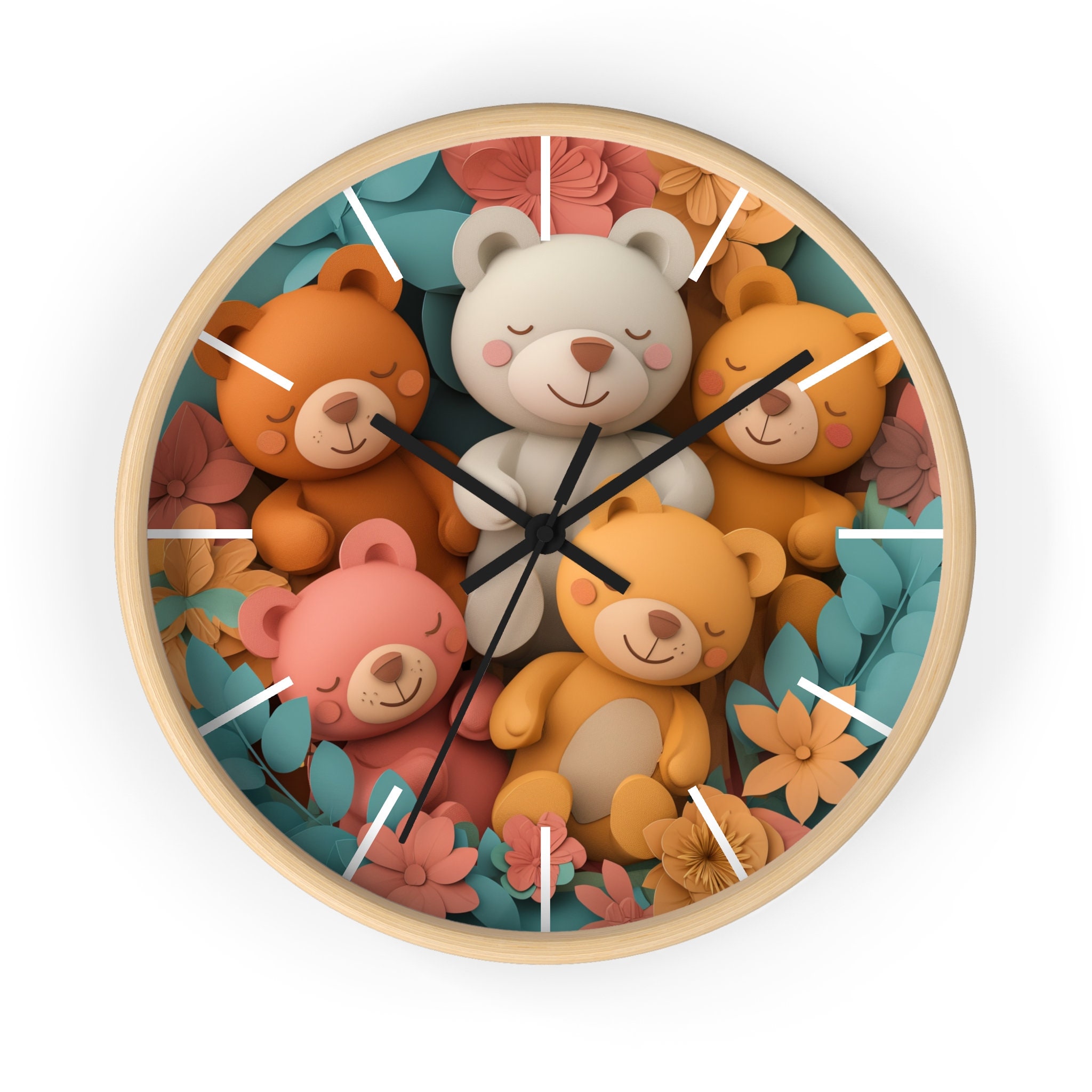 Dreamy Sleepy Teddy Bear Nursery Clock - Adds a Touch of Sweetness to ...