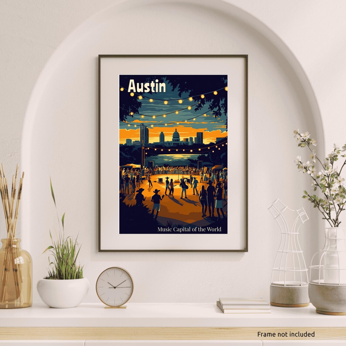 Austin Texas Poster - Vibrant Music Capital of the World Wall Art ...