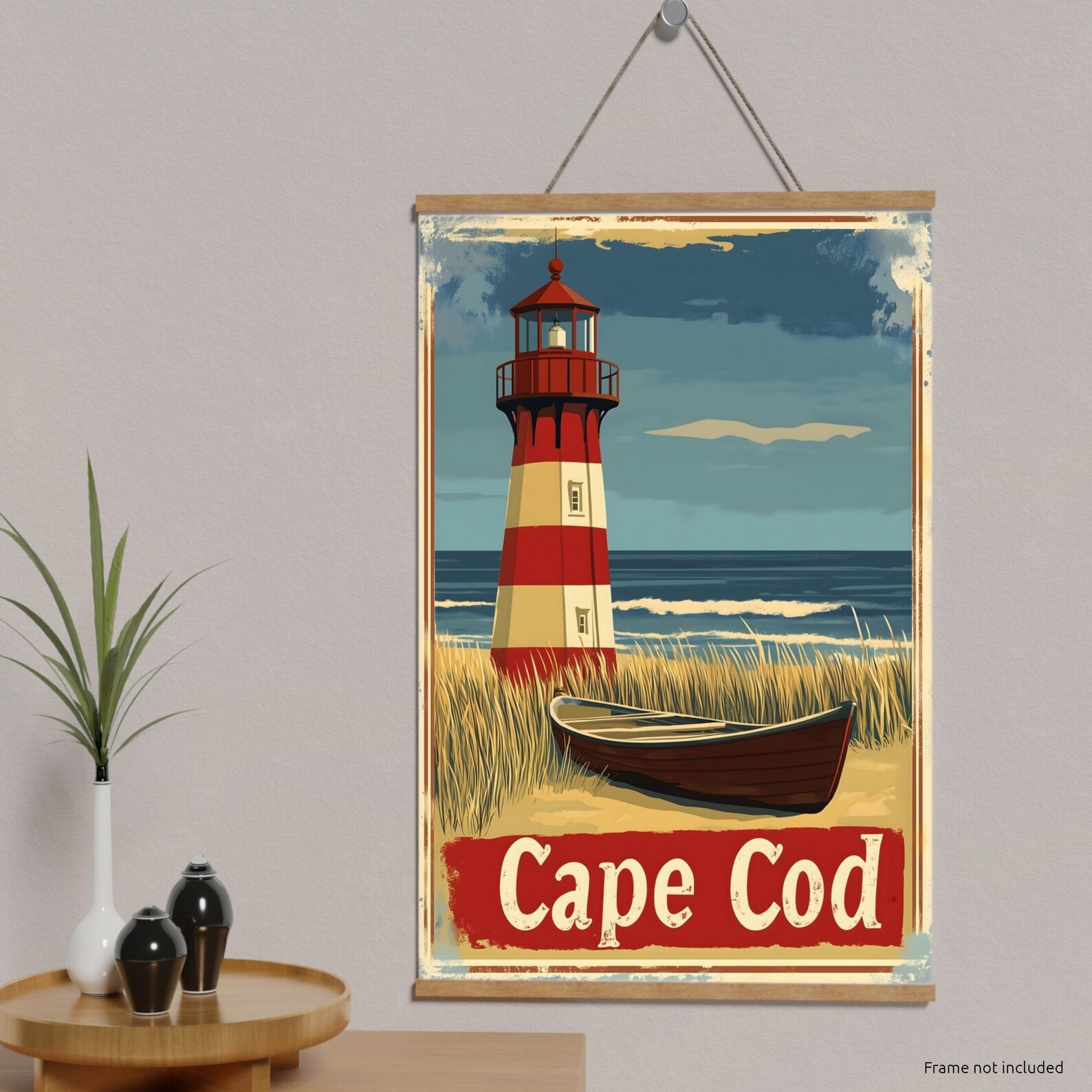 Cape Cod Lighthouse Poster, Vintage Coastal Wall Art, Nautical Beach ...