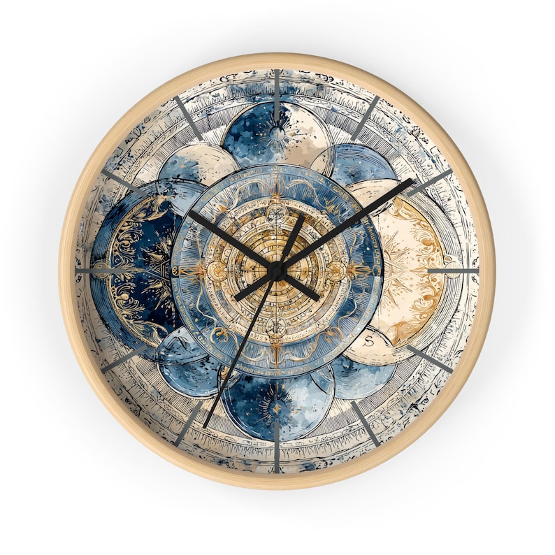 The Lunar Alchemist Celestial Moon Phase Wall Clock - Etsy Australia