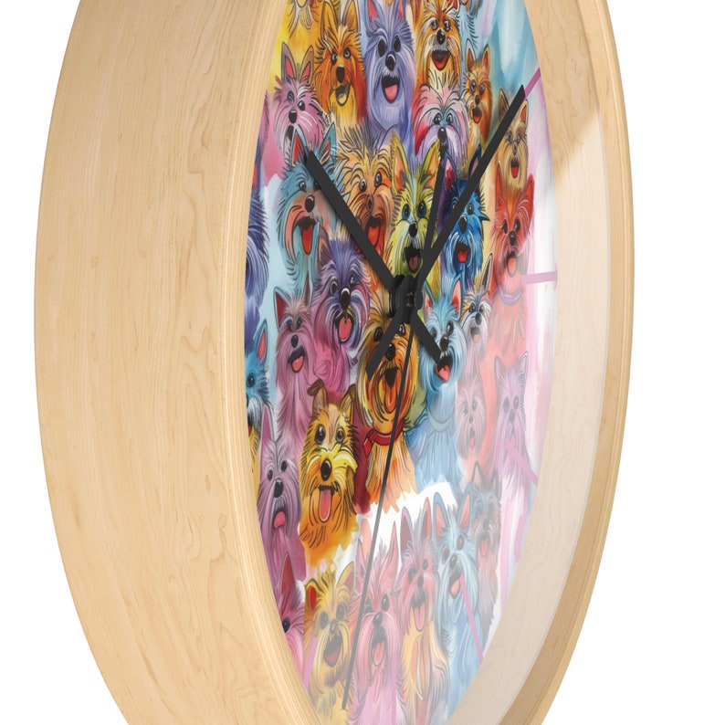 Whimsical Yorkie Wall Clock - Full of Happy Yorkies - Etsy