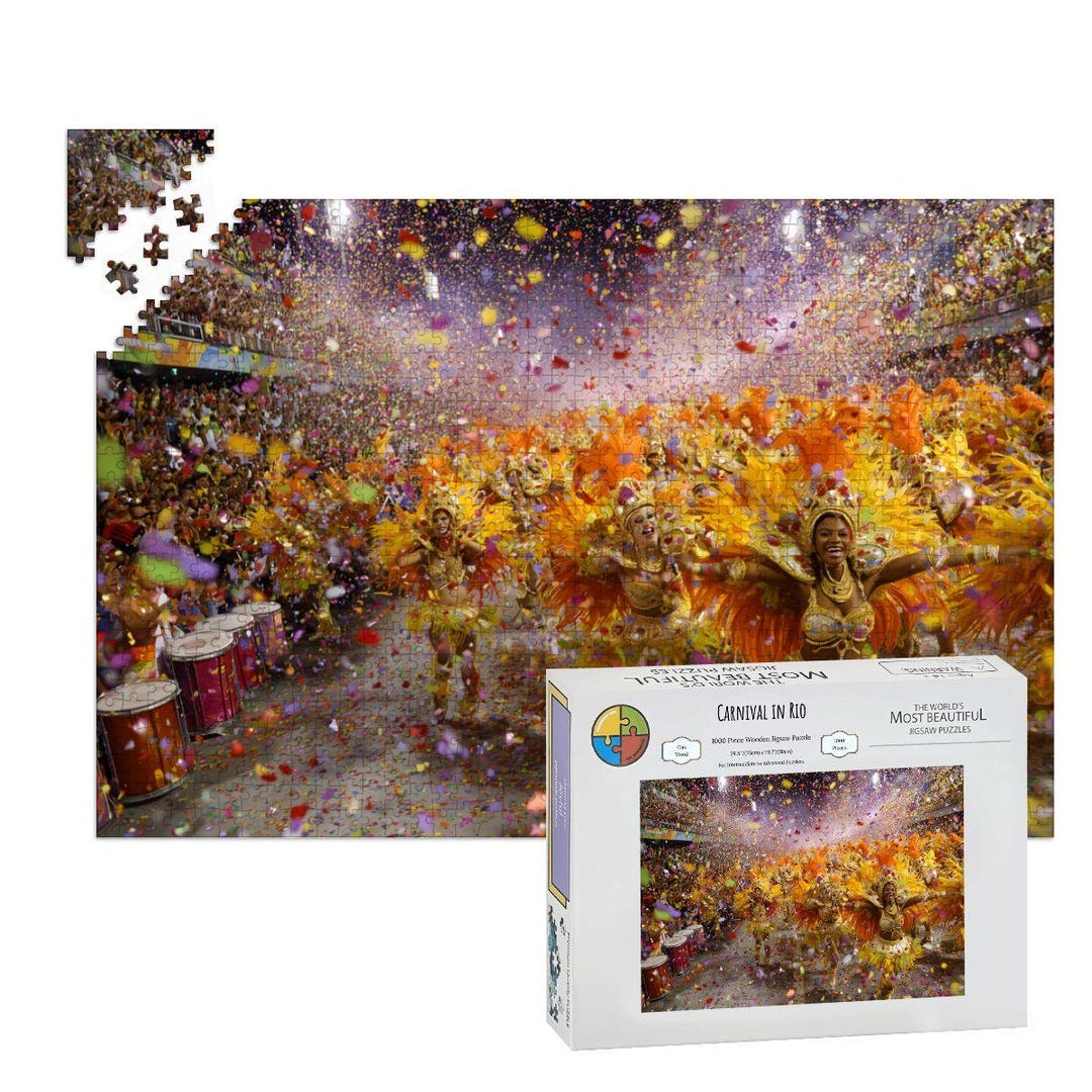 1000 Piece Wooden Puzzle Carnival in Rio, Vibrant Festival Parade ...