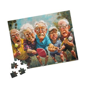 Hilarious Cartoon Jigsaw Puzzle of Senior Pickleball Players, Funny ...