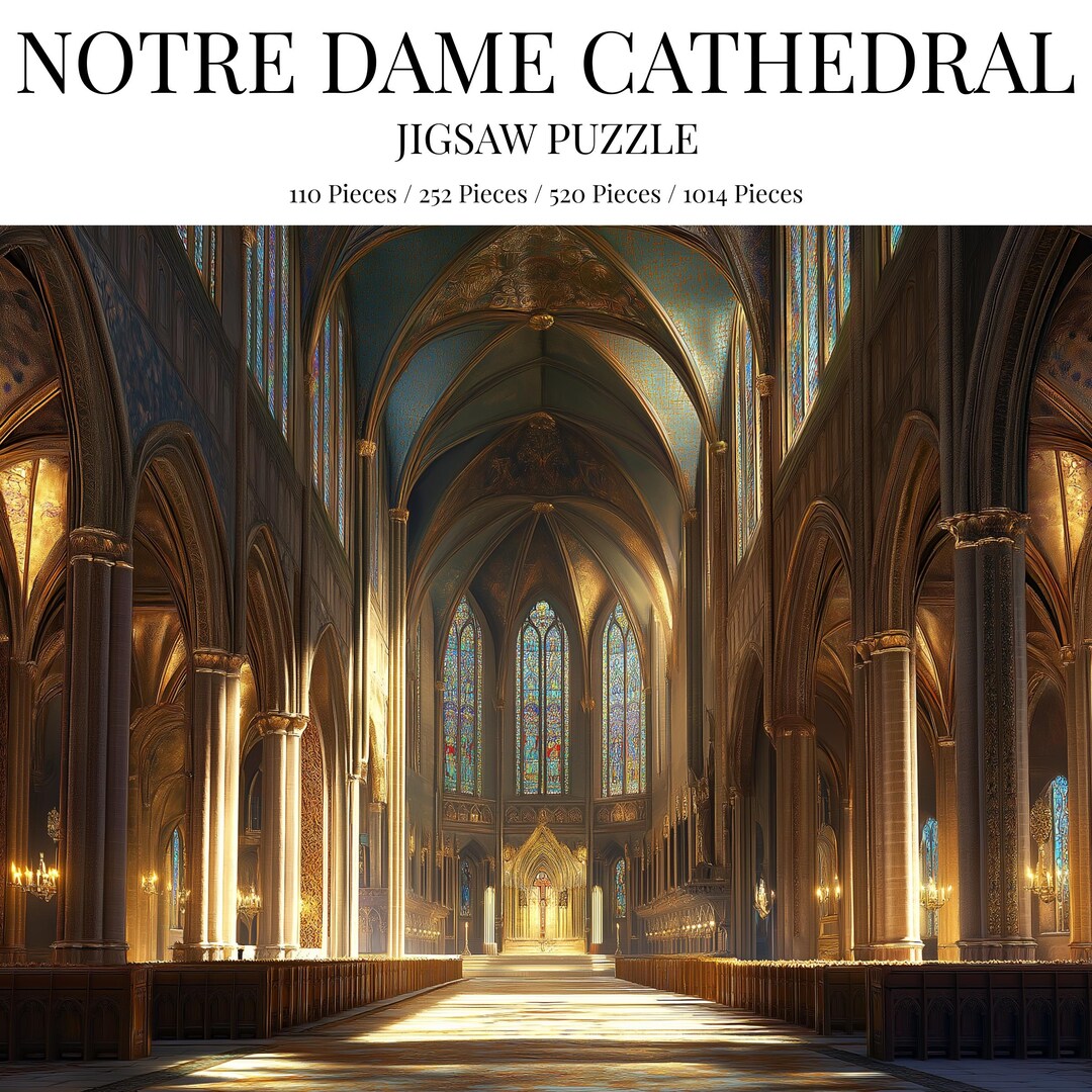 Notre Dame Cathedral Jigsaw Puzzle - Beautiful Gothic Architecture ...