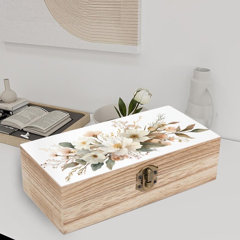 Wildflower Wooden Keepsake Box: Vintage Floral Jewelry Storage - Etsy