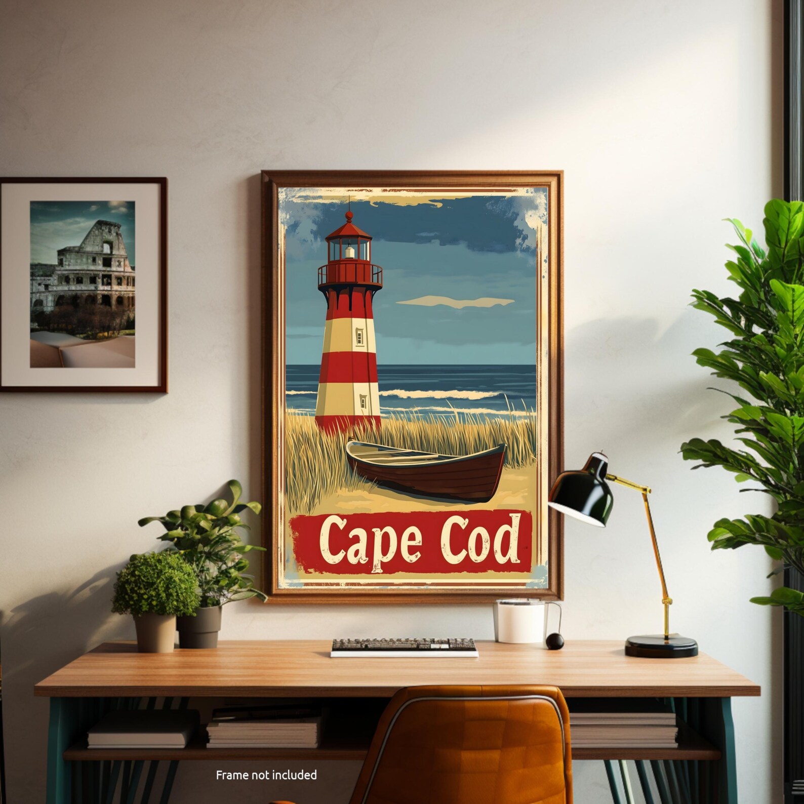 Cape Cod Lighthouse Poster, Vintage Coastal Wall Art, Nautical Beach ...