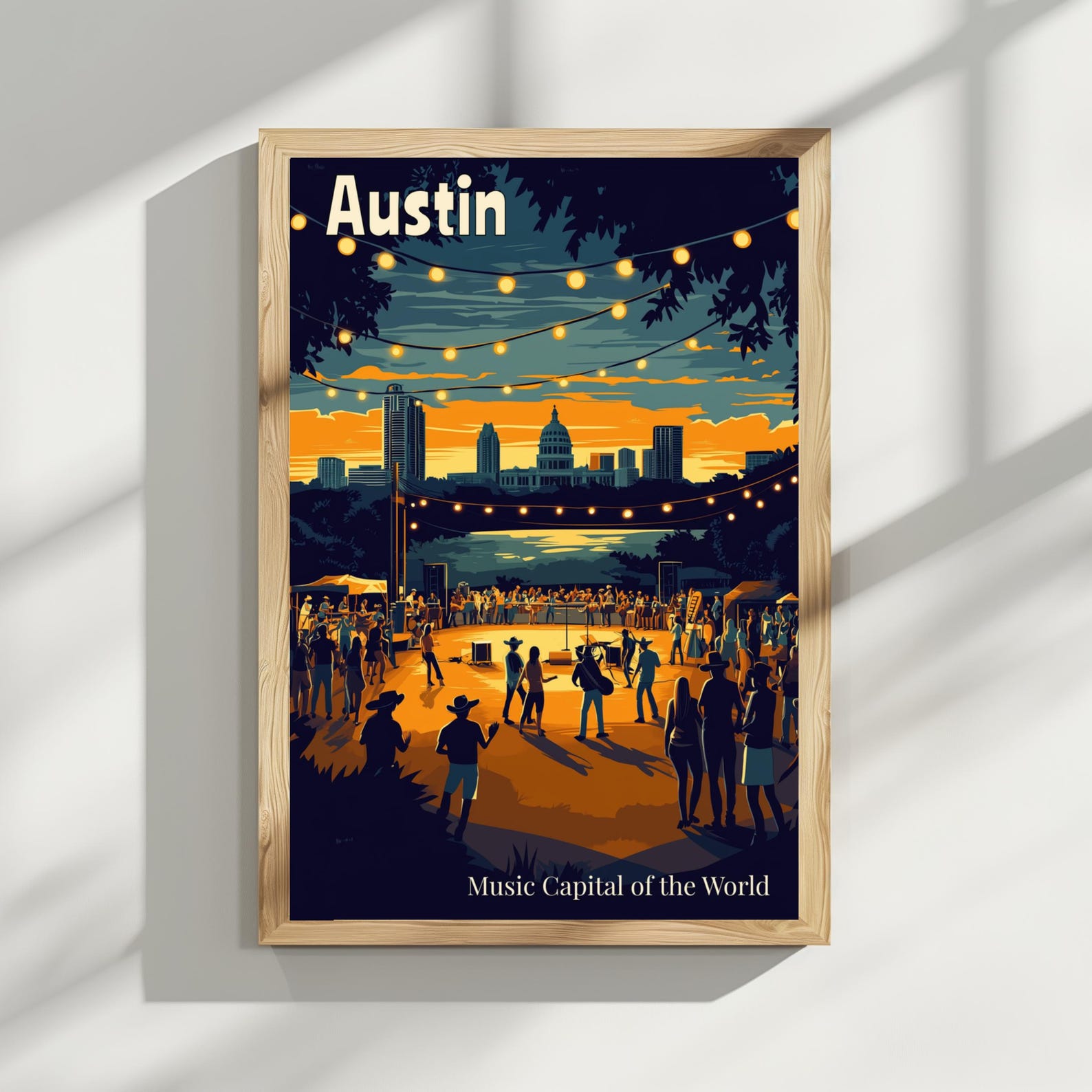 Austin Texas Poster - Vibrant Music Capital of the World Wall Art ...