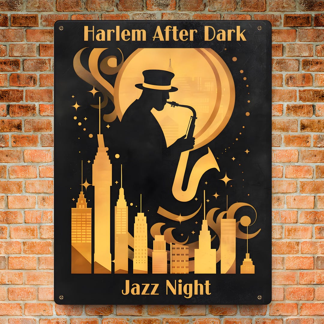 Harlem After Dark – Jazz Night Art Deco Metal Wall Art - Etsy