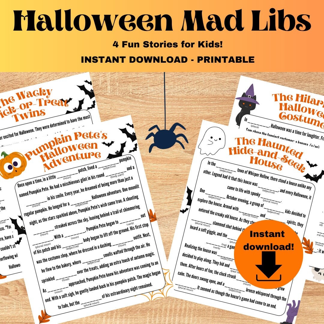 Printable Halloween Mad Libs Game - Etsy