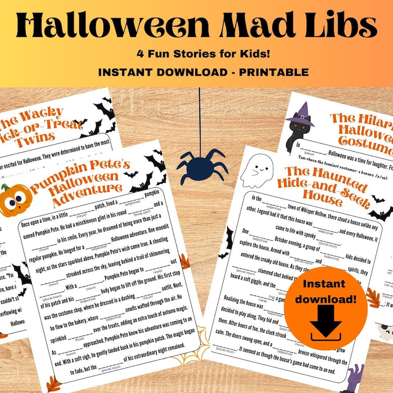 Printable Halloween Mad Libs Game - Etsy