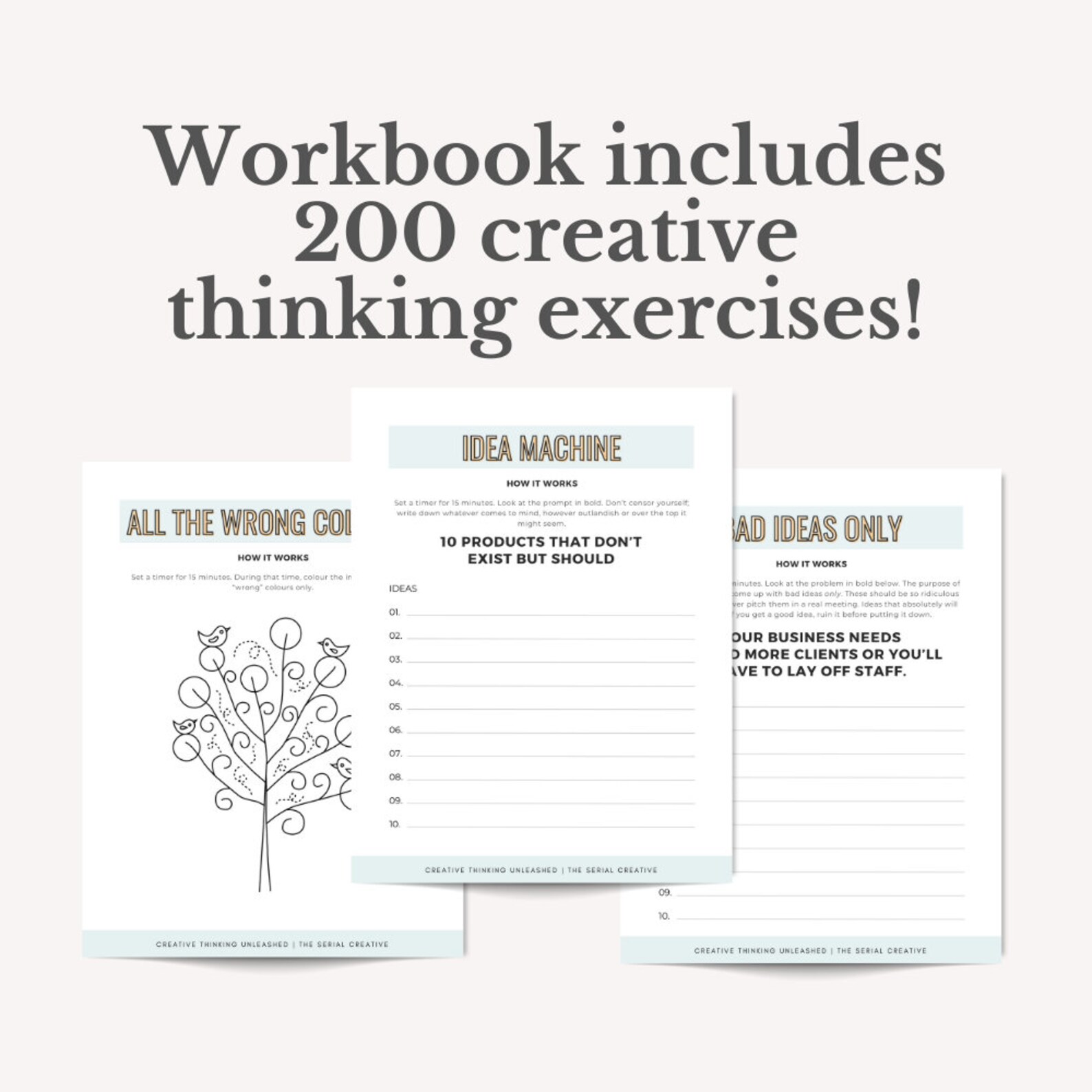 Creative Thinking Unleashed Workbook, Creative Activities Workbook ...