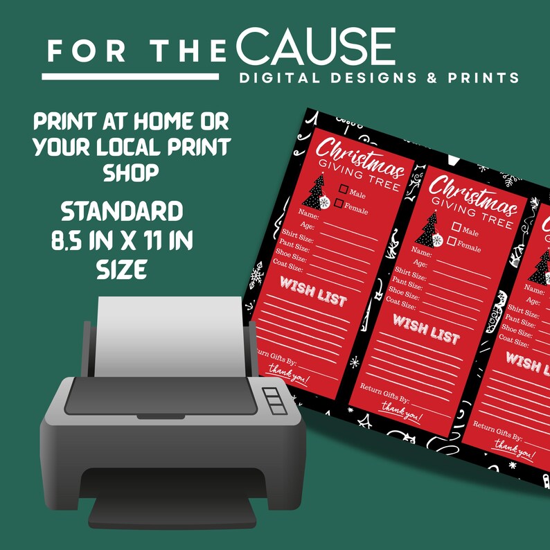 Editable Christmas Holiday Giving Tree Flyer & Gift Tag Set | Holiday ...