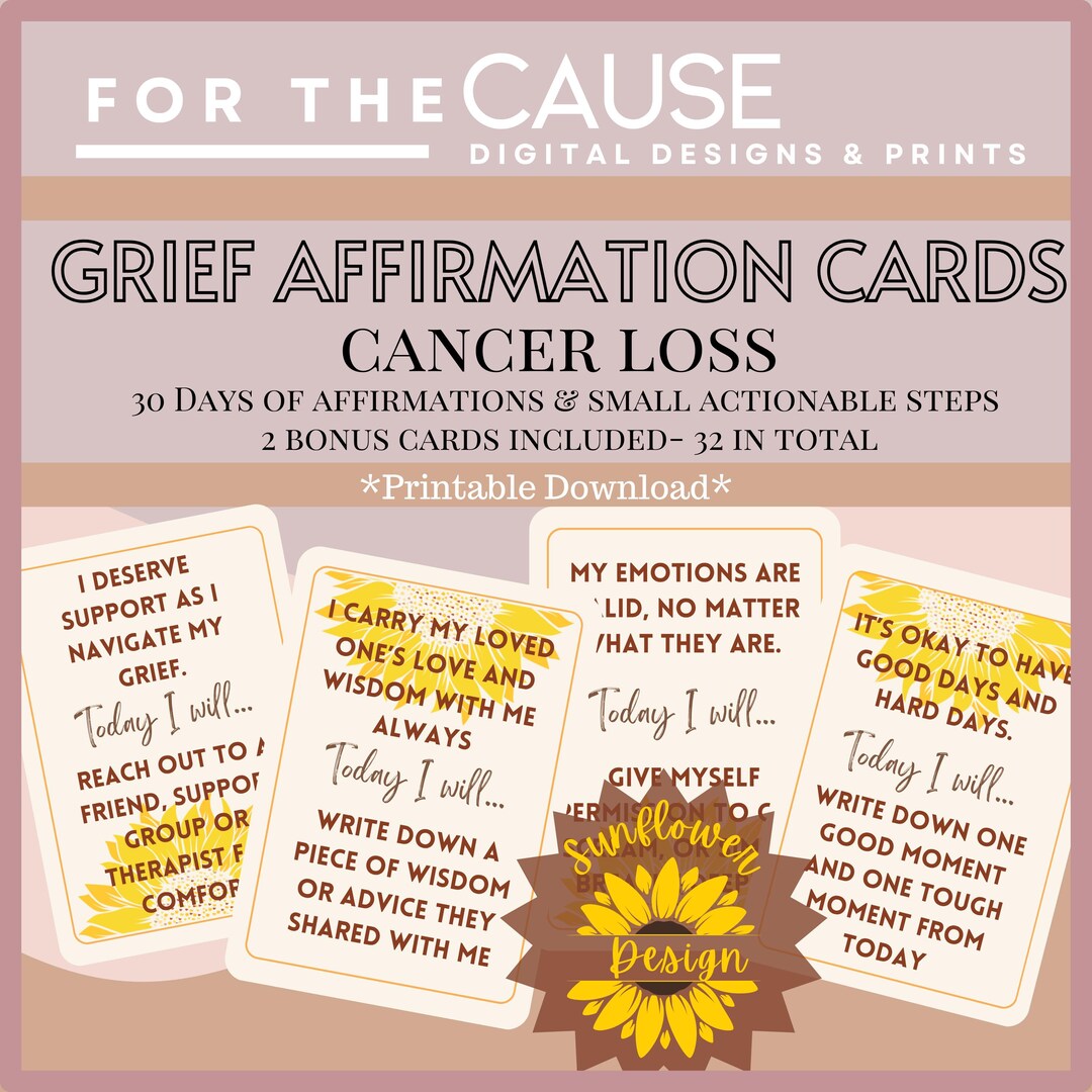 Affirmations Cards for Cancer Loss With Actionable Healing Steps ...