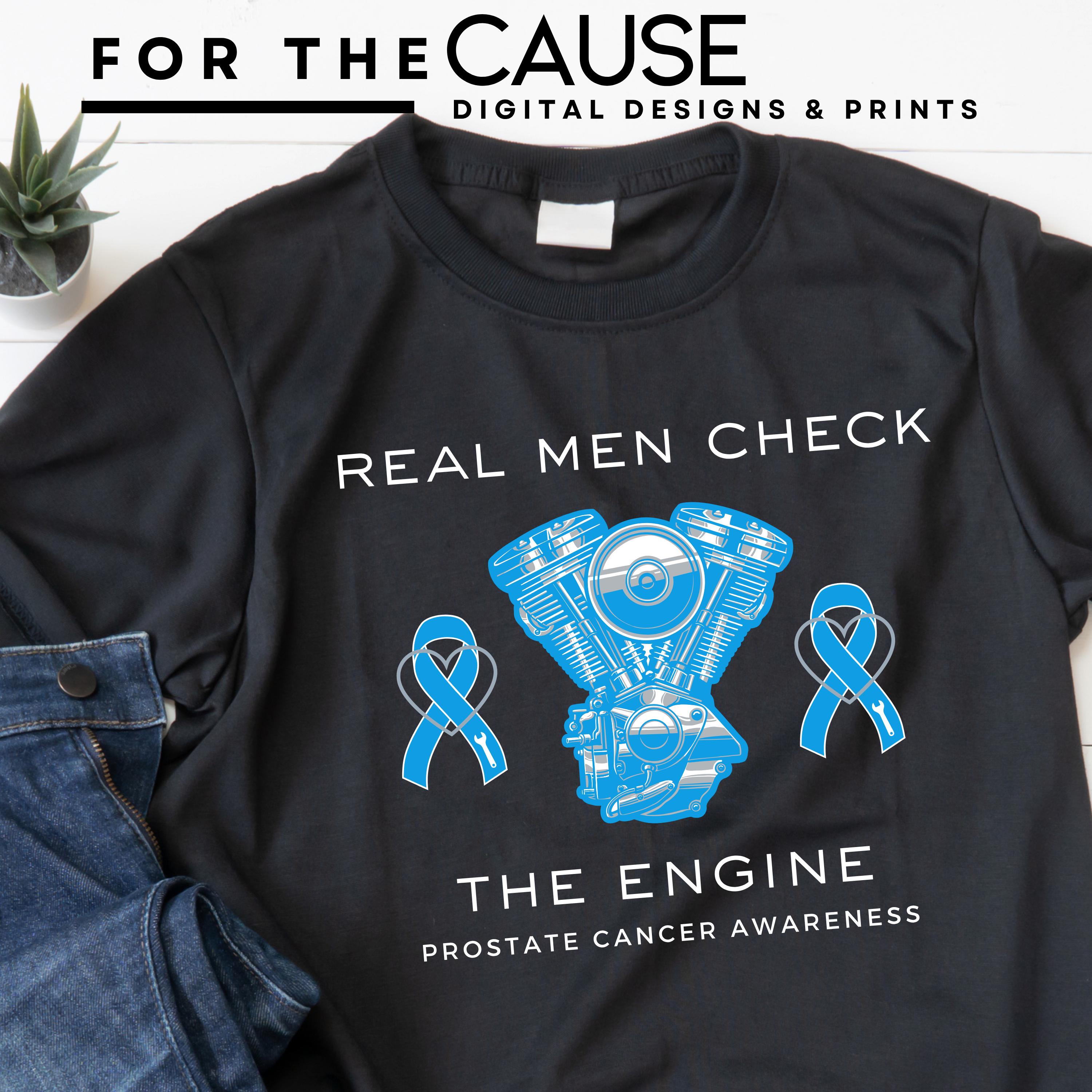 Prostate Cancer Awareness SVG PNG: Motorcycle Engine Blue Ribbon Design ...