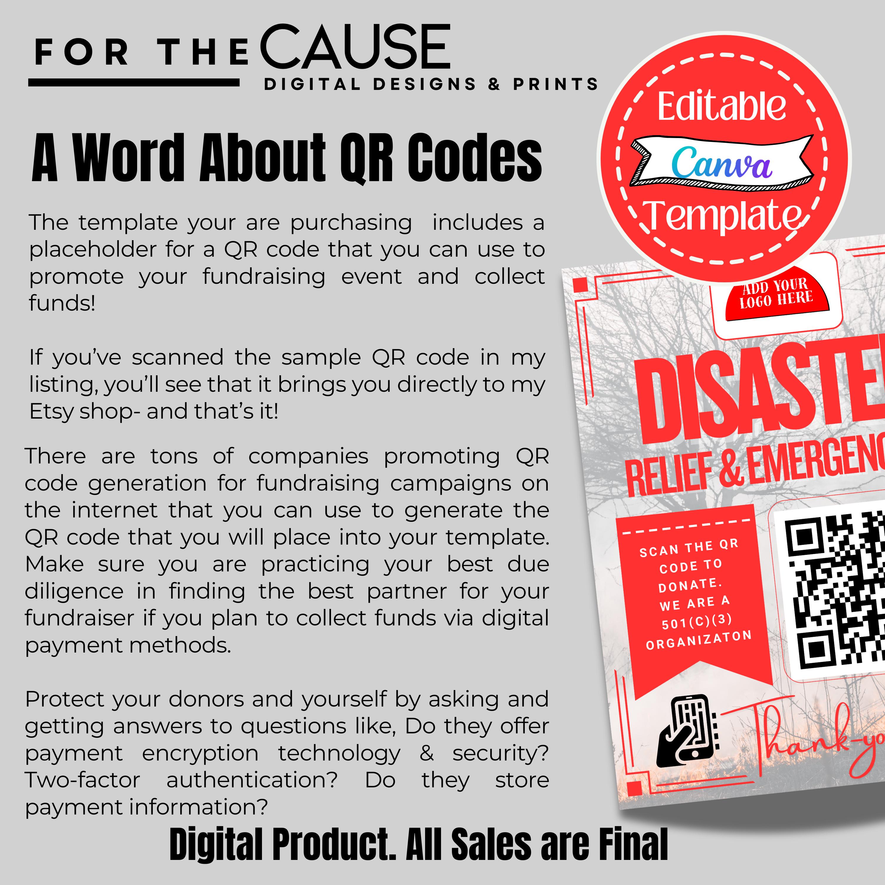 Disaster Relief Flyer Template: QR Code, Nonprofit Donation Canva ...