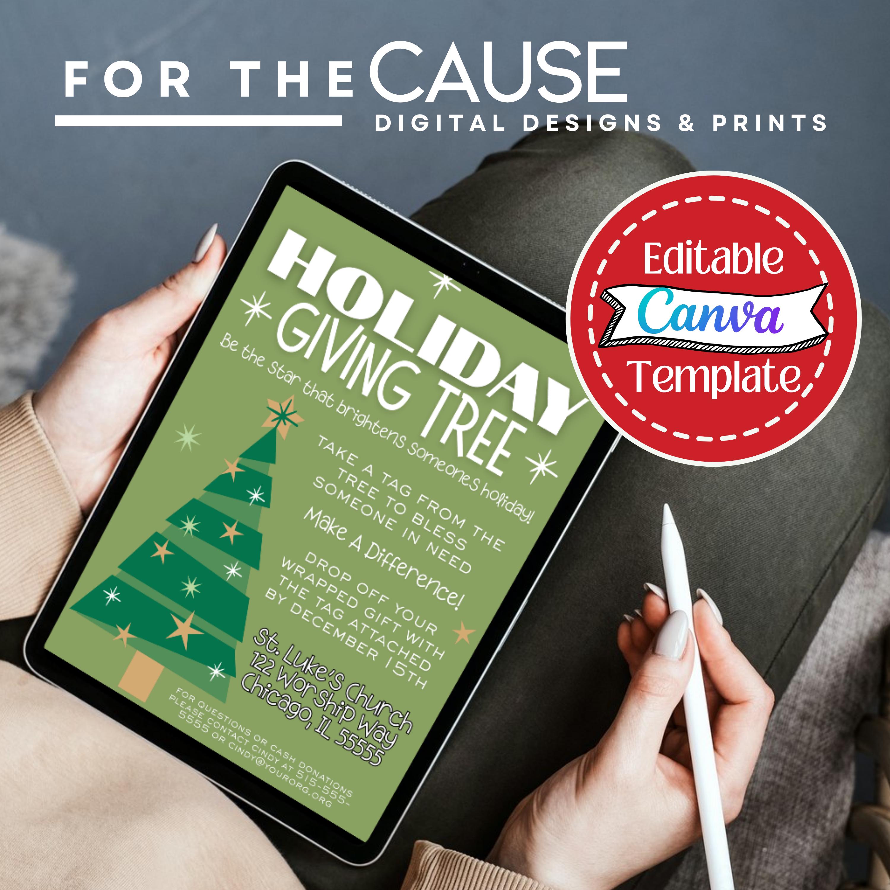 Holiday Giving Tree Flyer & Gift Tag Set Editable | Adopt-a-family ...