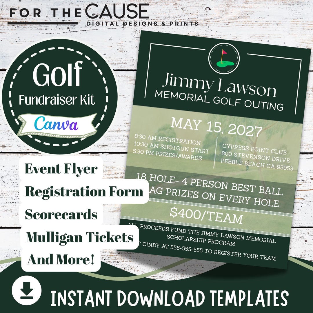 Golf Tournament Medical Fundraiser Template Bundle | Charity Golf ...