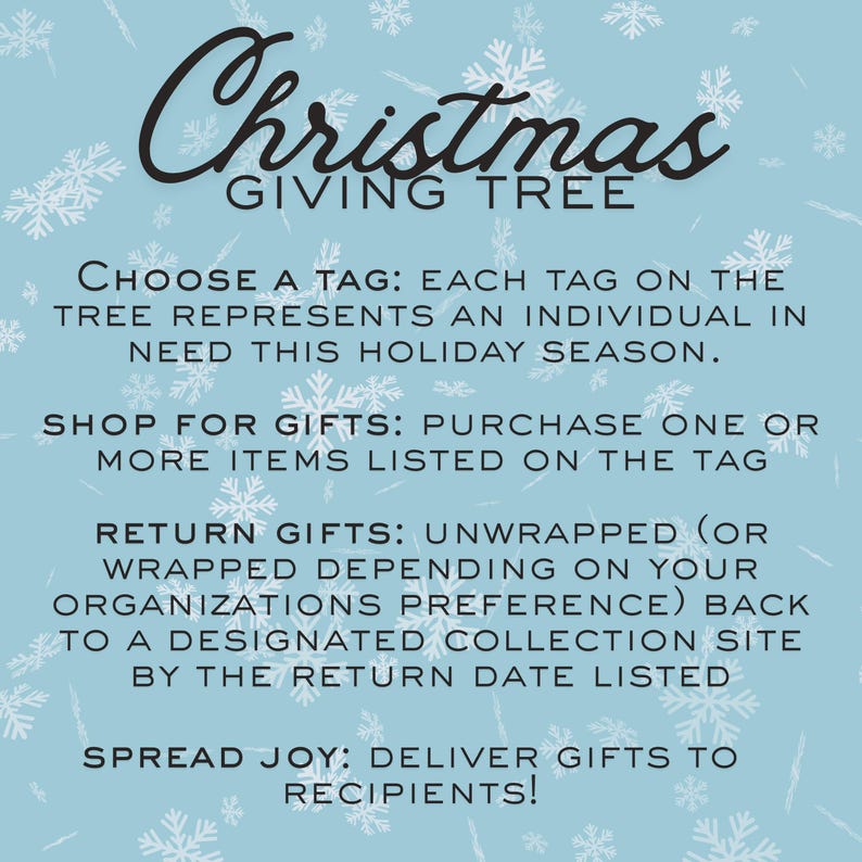 Editable Christmas Holiday Giving Tree Flyer & Gift Tag Set | Holiday ...