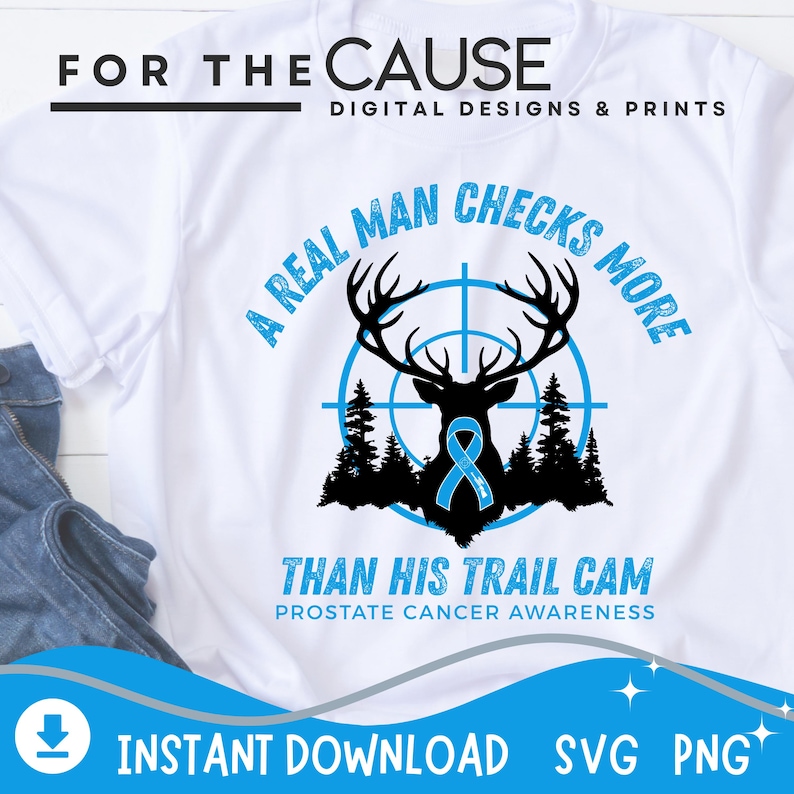 Prostate Cancer Awareness SVG PNG: Hunting Ribbon T-shirt Design ...