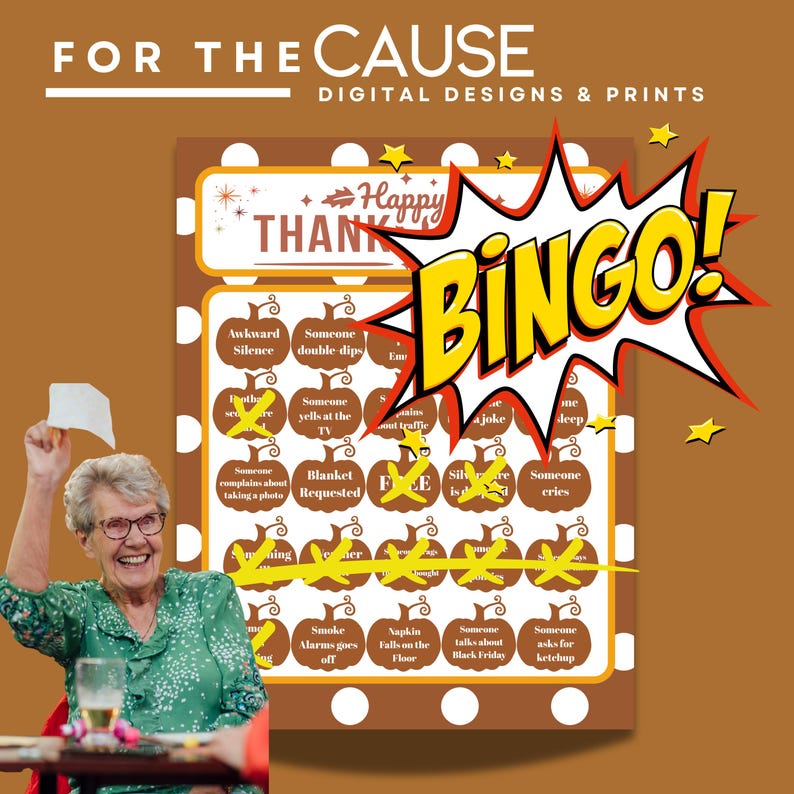 Funny Thanksgiving Bingo Printable Game | Family Friendsgiving Party ...