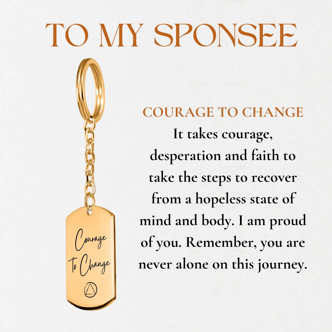 Courage to Change Keychain: AA Sponsor Gift, Recovery Anniversary - Etsy