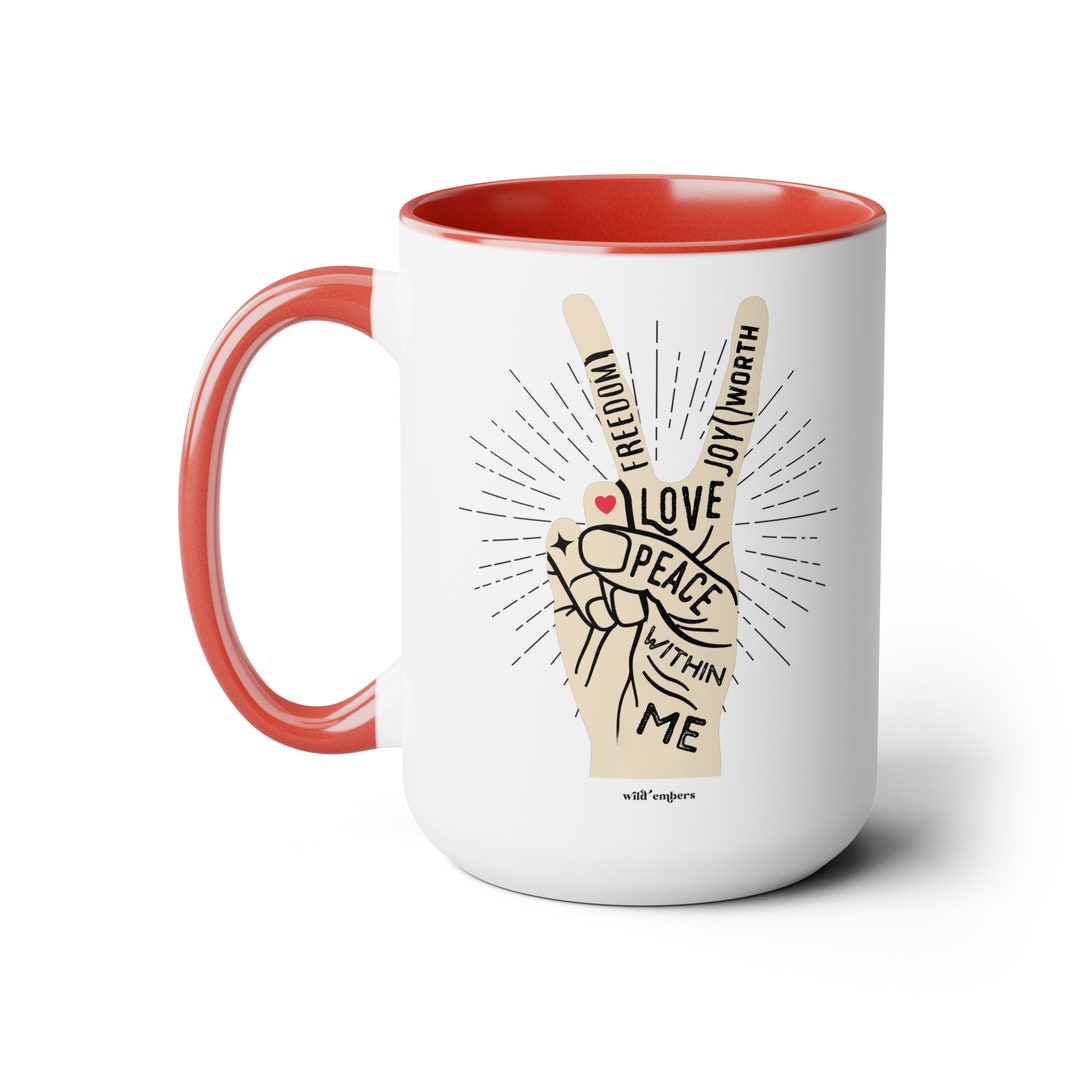 Peace Within Me Coffee Mug, Love Mug, Peace and Love, Joy, Faith ...