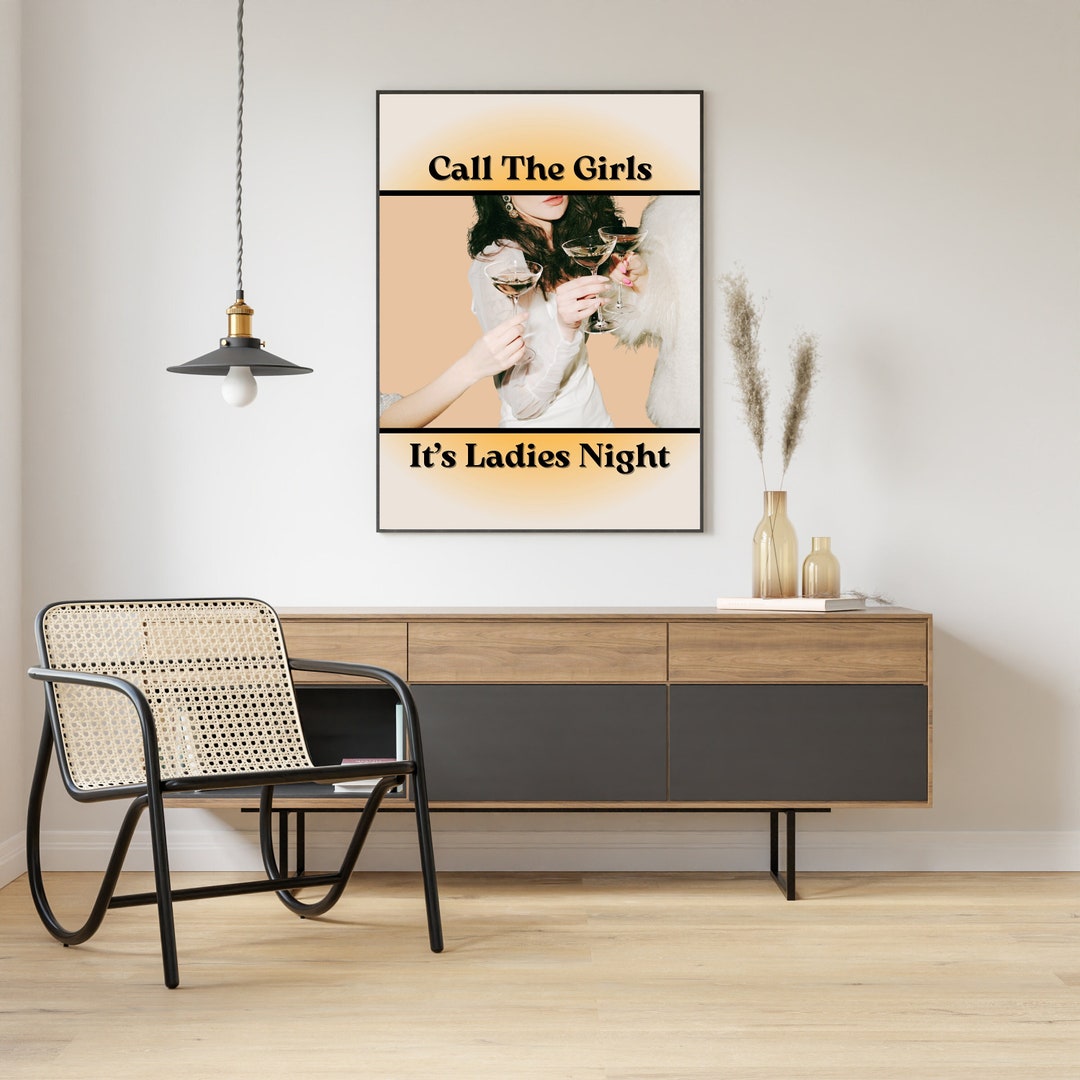 Girls Night Out Poster, Ladies Night Out, Trendy Wall Art, Retro Wall ...