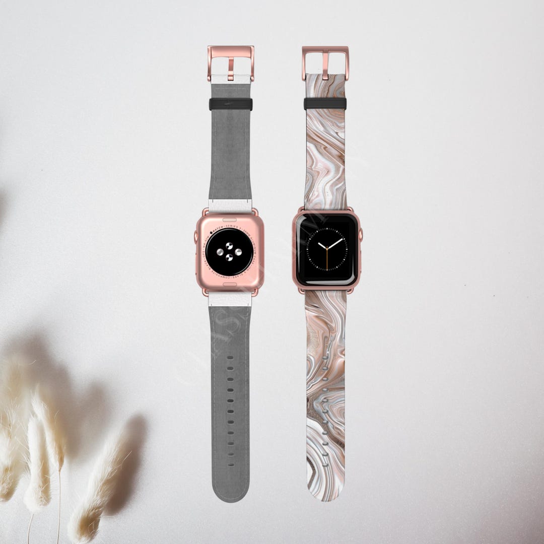 Marble Swirl Apple Watch Band | Neutral Rose Gold & Taupe Smartwatch ...