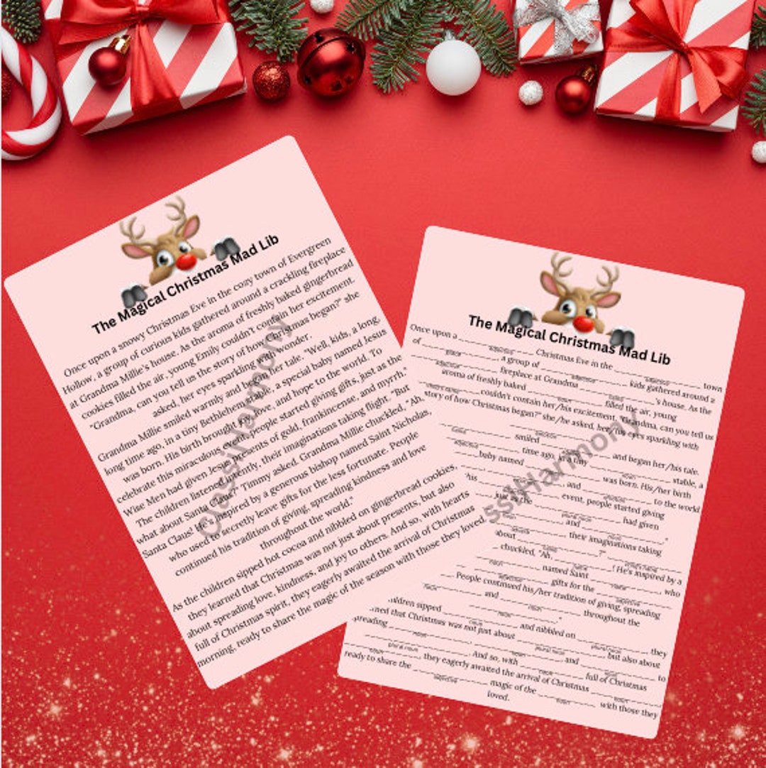 Magical Christmas Mad Lib - Fun Holiday Activity for Kids, Madlib for ...