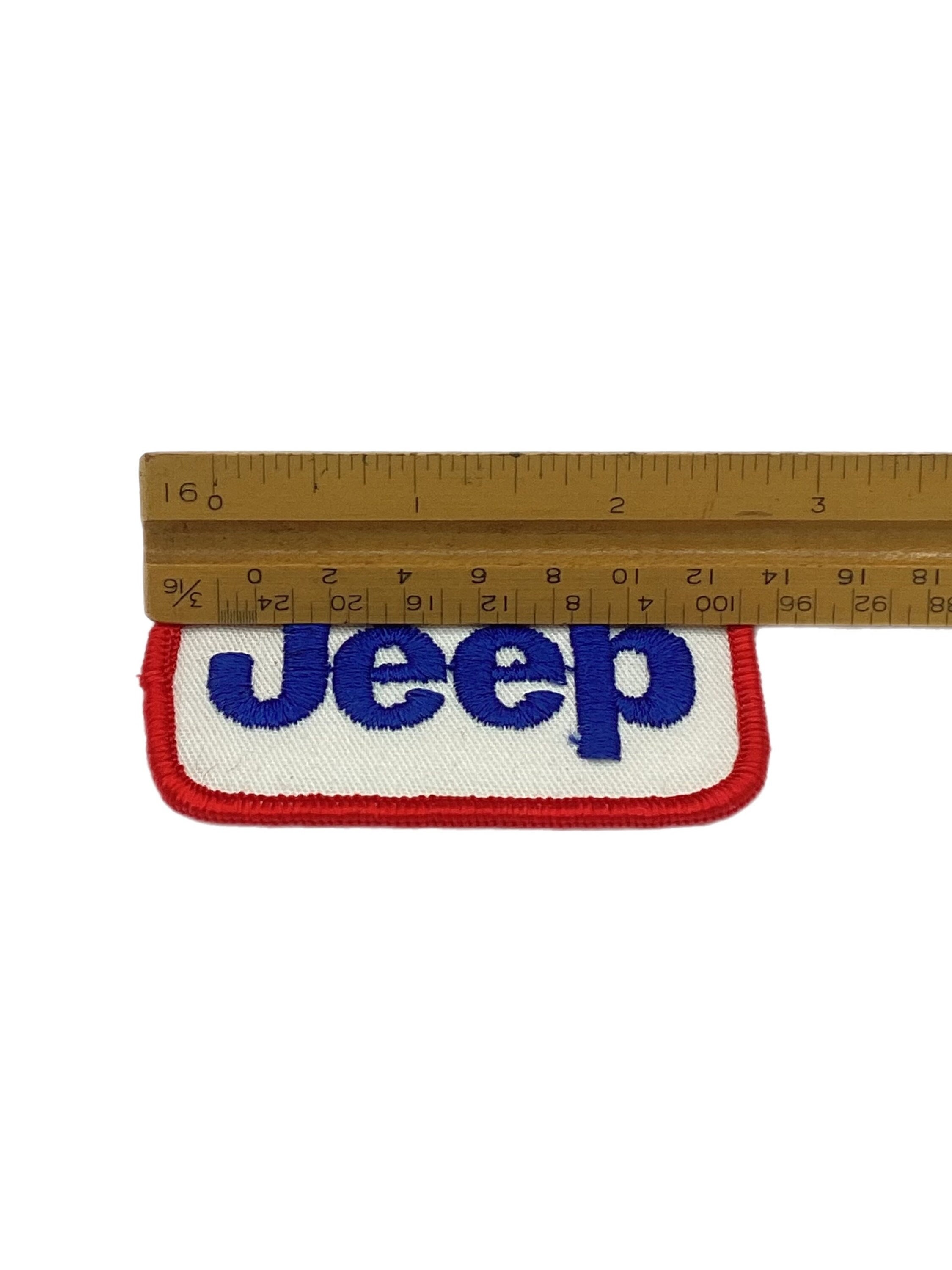 Vintage JEEP Patch Unused 70s Original Red Wh Blue Embroidered Iron on Sew on American off Road ...
