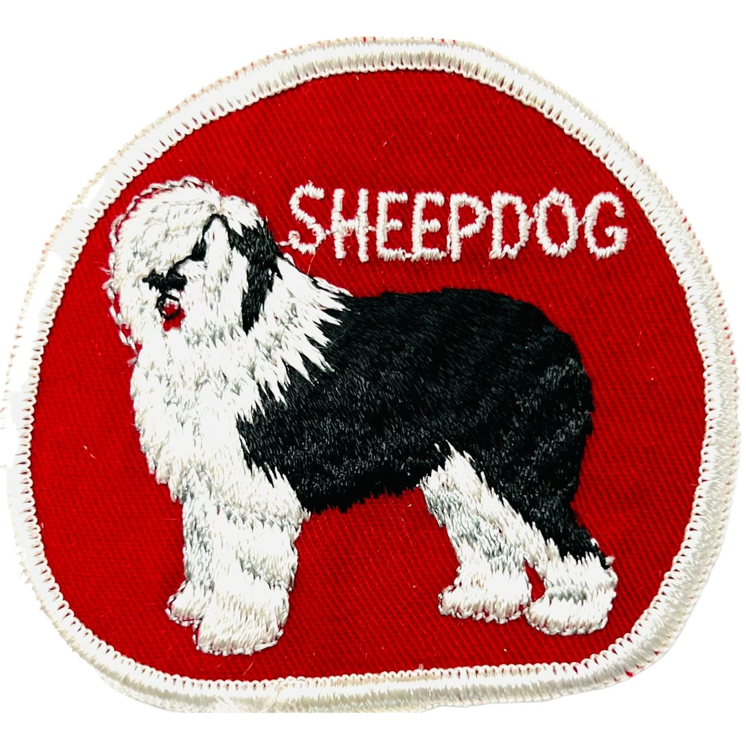 Vintage DOG Patch SHEEPDOG 70s Never Used Sew on Iron on Badge NOS ...
