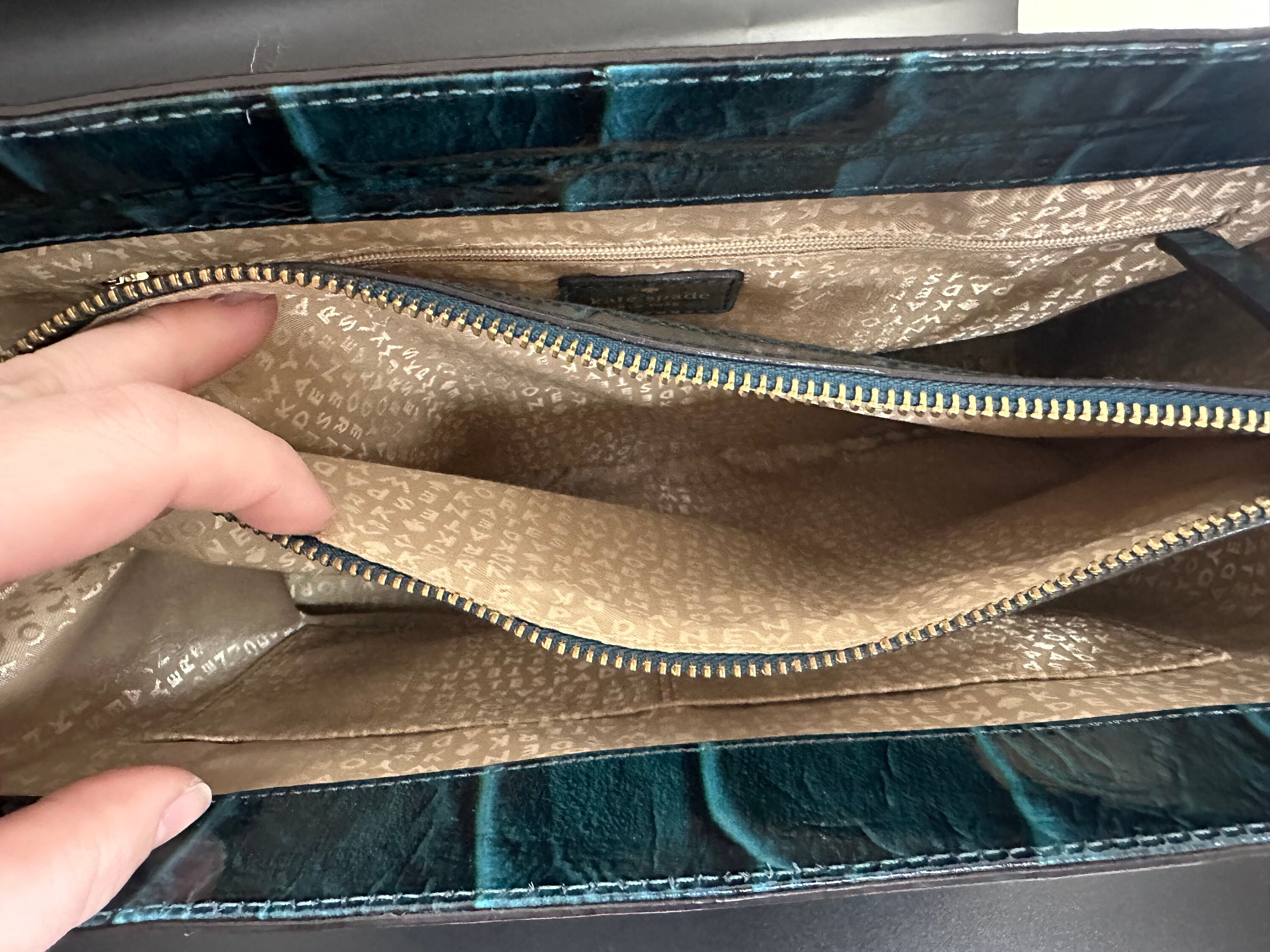 NWT Blue Kate Spade Crocodile Pattern Purse Teal Handbag - Etsy