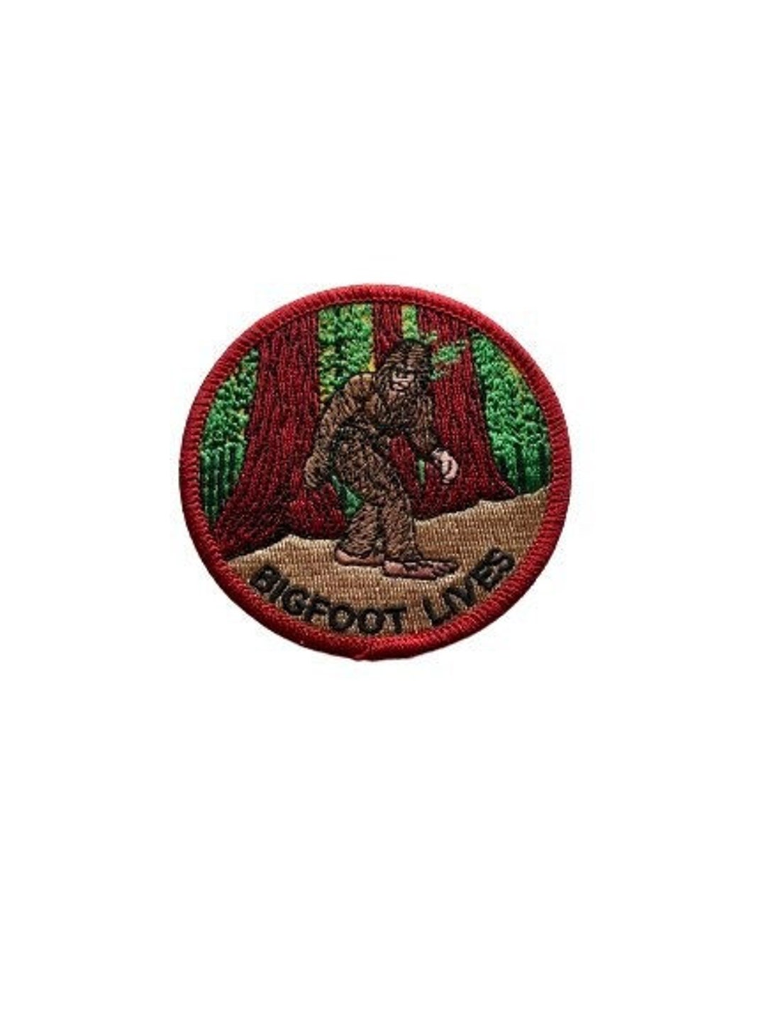 BIG FOOT Lives Patch Yeti Monster Quality Colorful Embroidered Unused Sasquatch in Redwoods ...