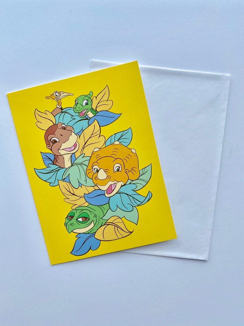 The Land Before Time Vintage 90s CARD Blank Inside All Occasion ...
