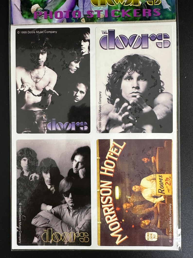 Vintage DOORS Jim Morrison Stickers 90s Unused Colorful Laser Photos ...