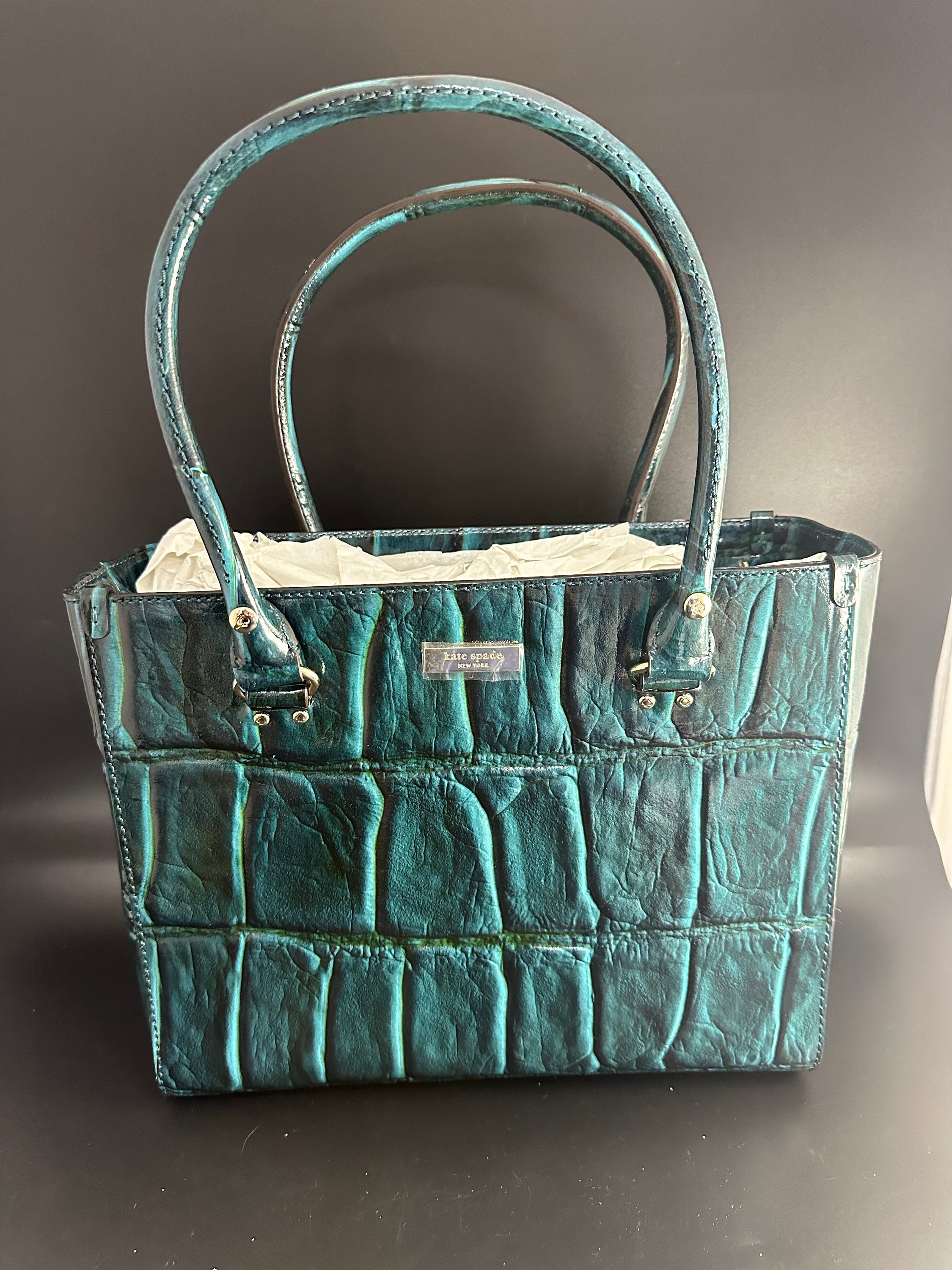 NWT Blue Kate Spade Crocodile Pattern Purse Teal Handbag - Etsy