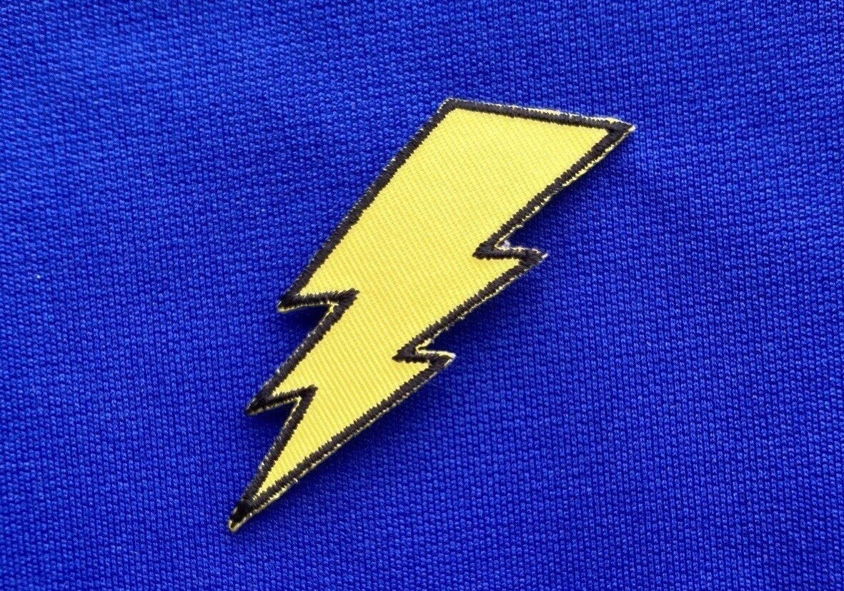 Lightning BOLT Patch Lightning Strike MINI Bright Yellow Quality ...