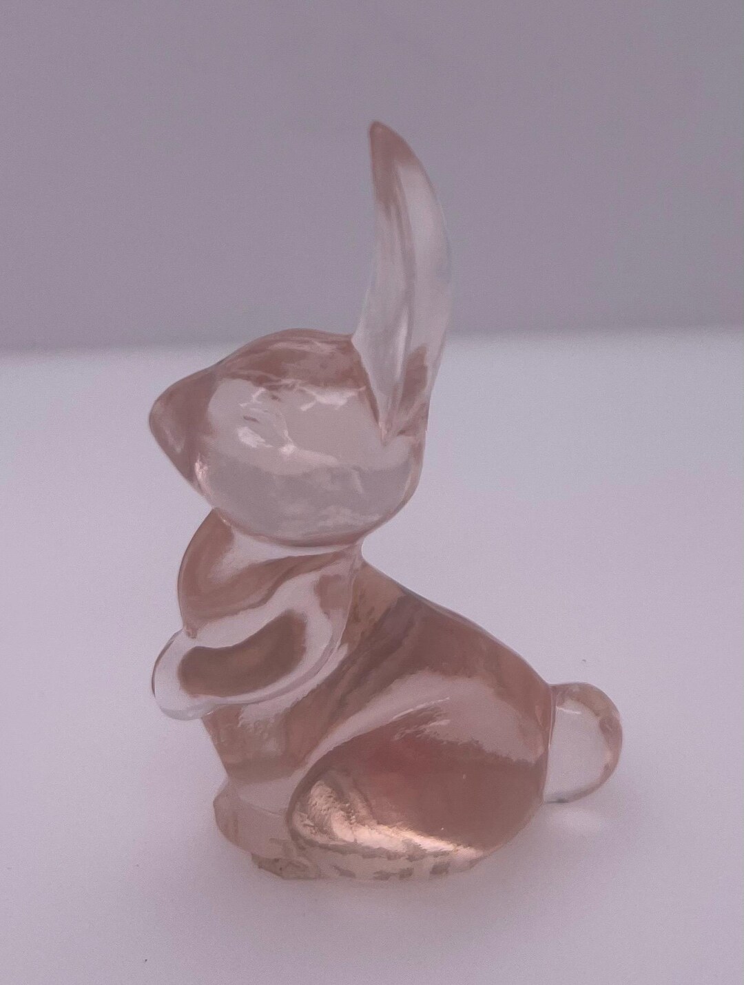Vintage Viking Glass, Pale Peach Colored, Thumper Bunny Rabbit Figurine ...