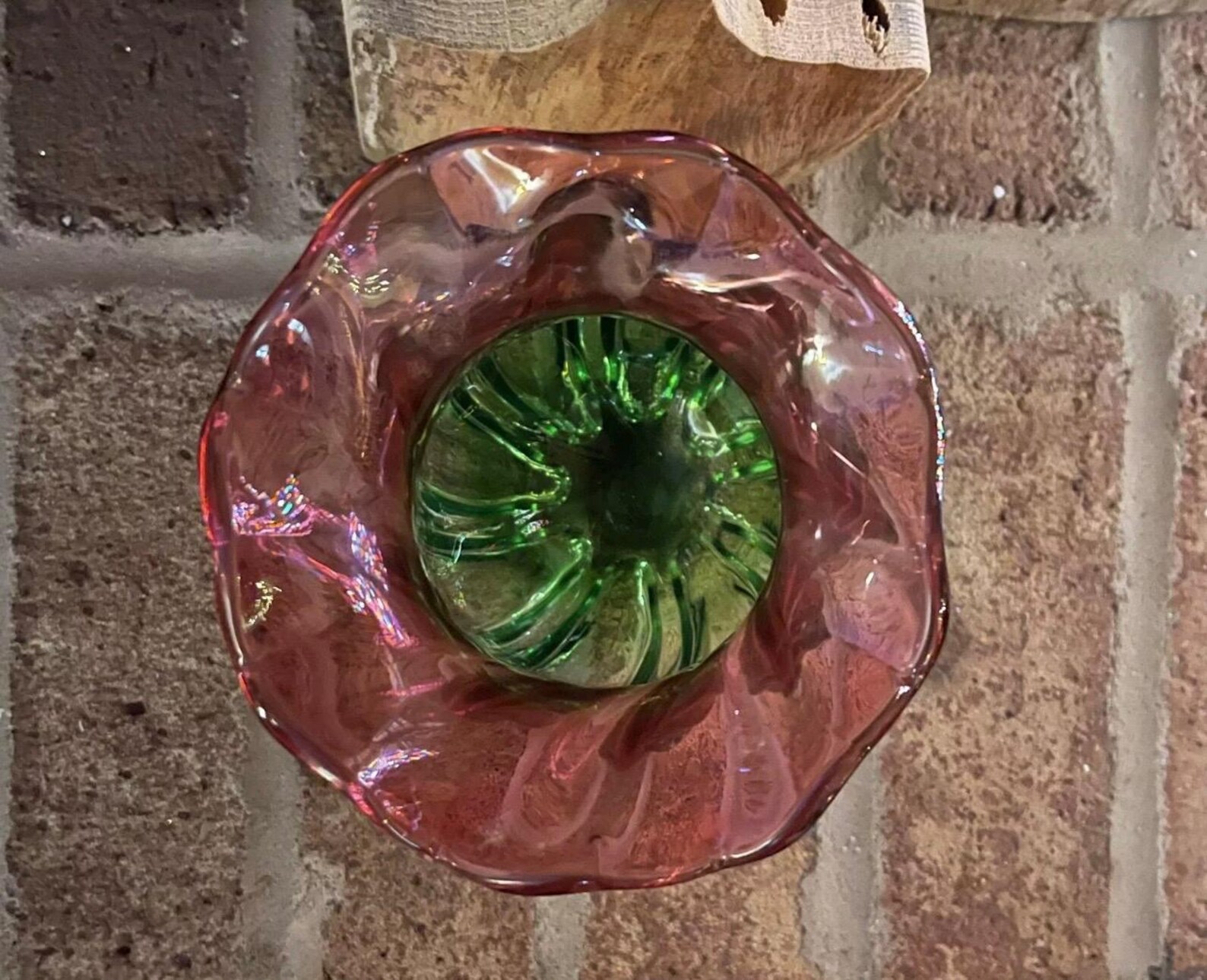 Vintage, Teleflora, Hand Blown Glass, Vase. Watermelon in Color (pink ...
