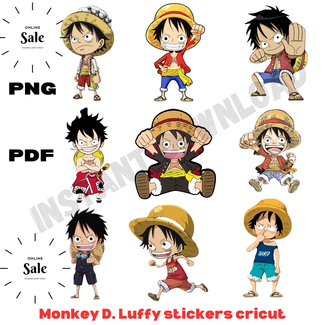 One Piece Anime PNG Monkey D. Luffy Stickers Cricut Png - Etsy