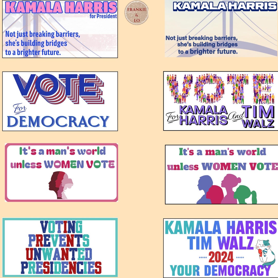 Bundle Politics Digital Png,harris Walz Election 2024 POD Ready Png ...